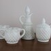 Vintage Milk Glass Hob Nail White Cruet, Creamer, Sugar 4 Piece Set - Etsy