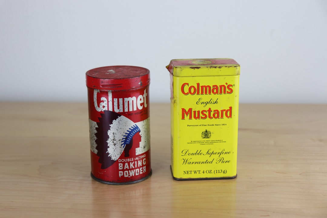 Vintage Calumet Baking Powder and Colman's Mustard Metal Containers - Etsy