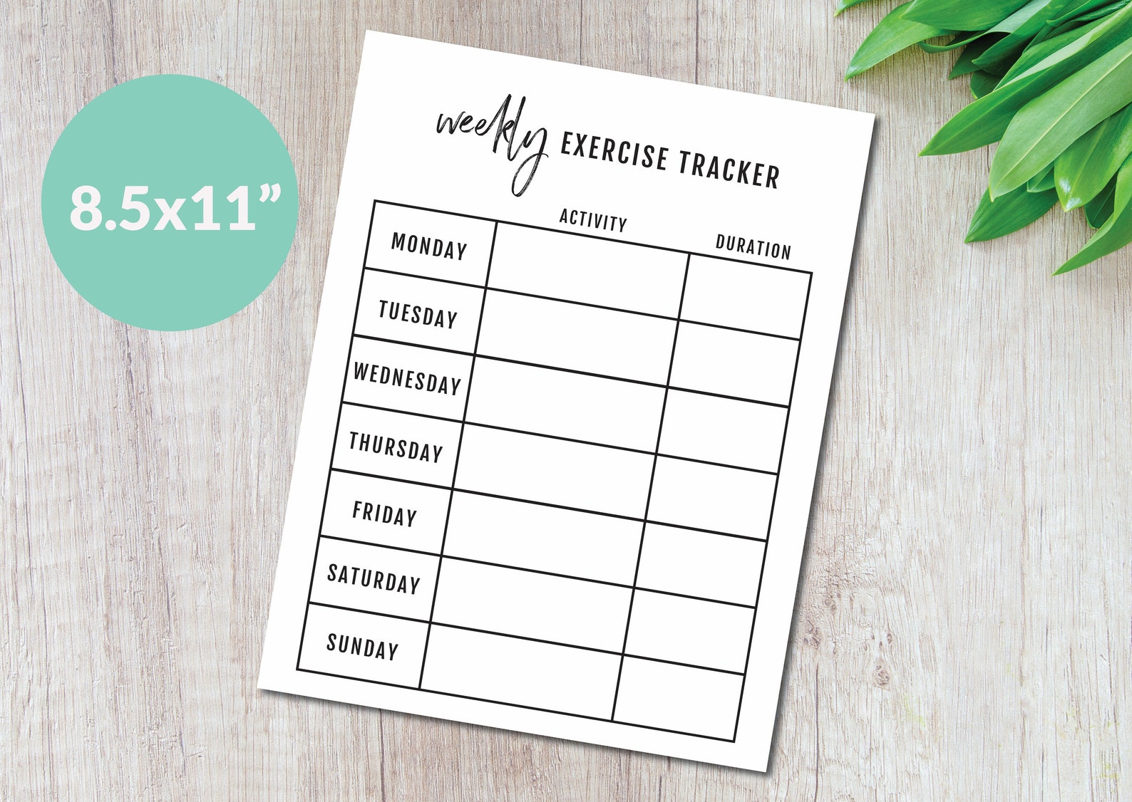Printable Weekly Exercise Tracker Worksheet | Exercise Tracker | Weekly ...