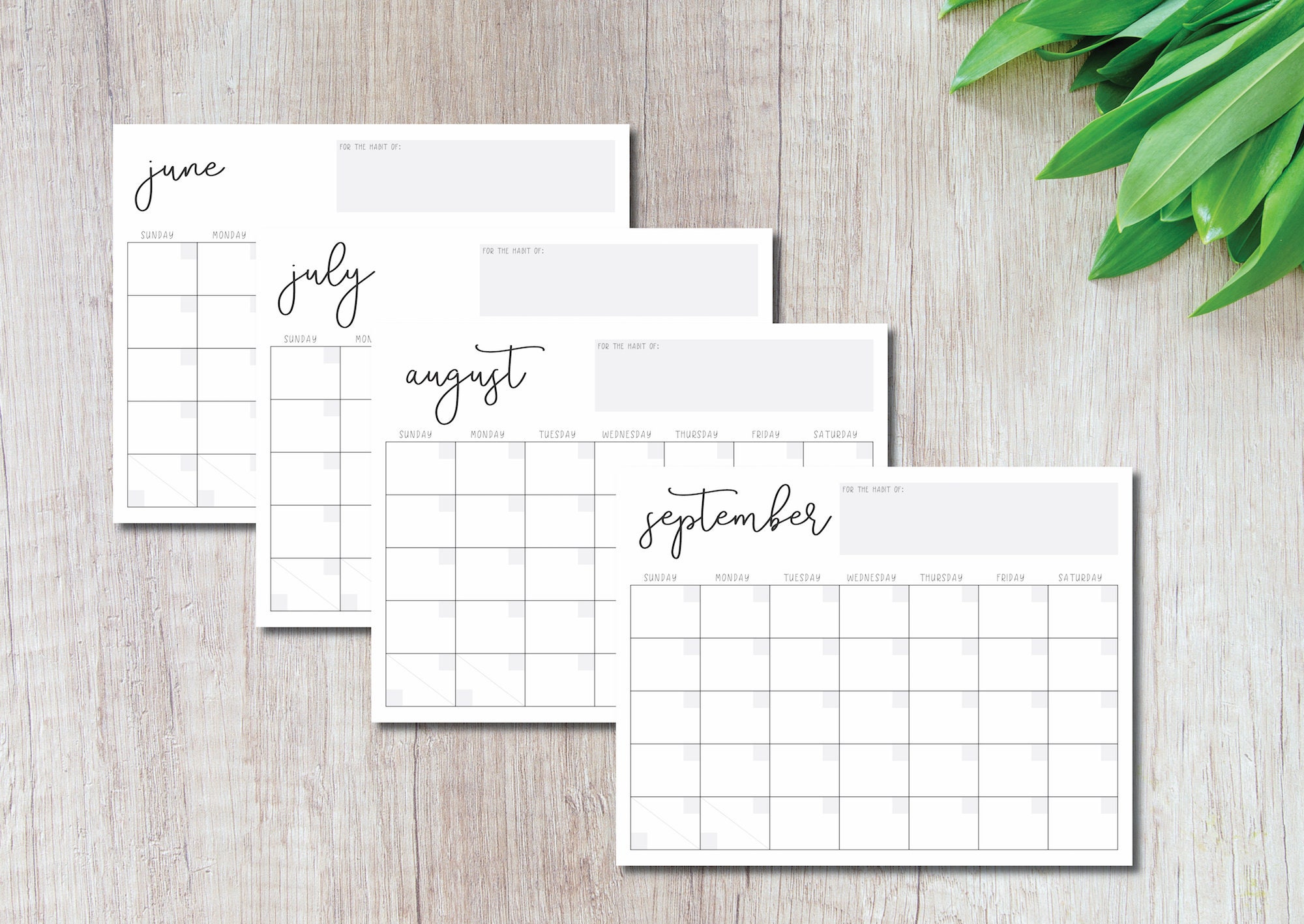 Printable Monthly Habit Tracker, Fitness Instant Download, Health ...