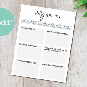 Printable Daily Reflection Worksheet | Bujo Reflection Worksheet ...