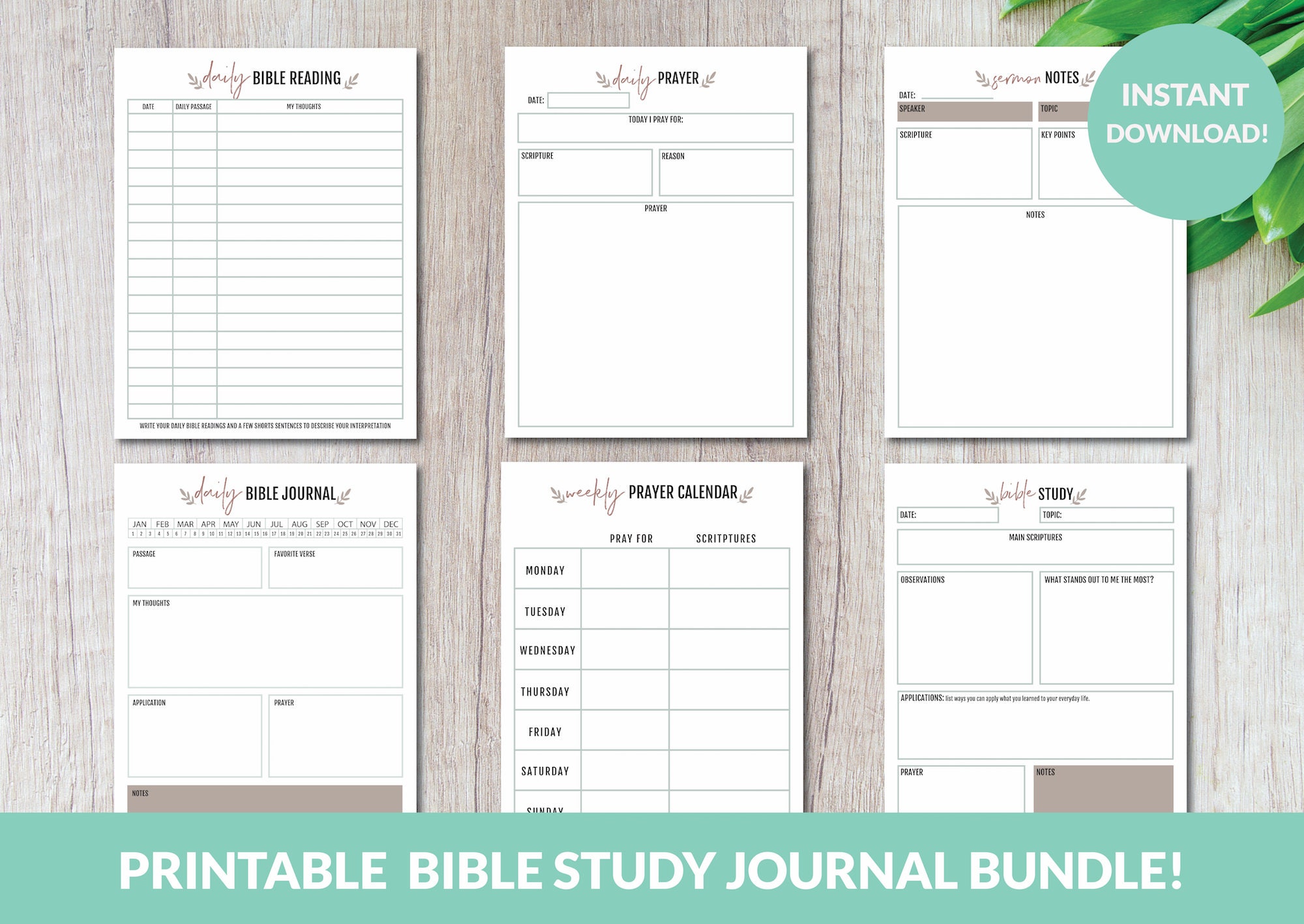 Bible Study & Journal Printable Bundle Bible BUJO Printable Prayer ...