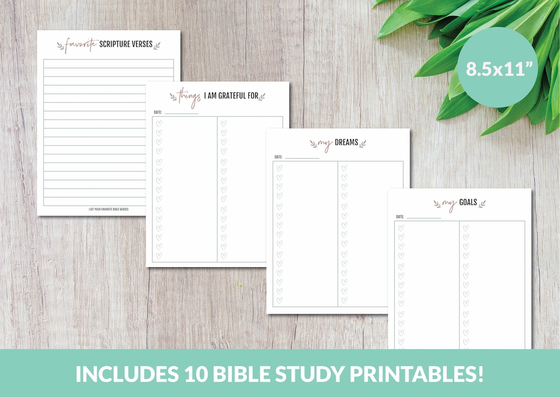 Bible Study & Journal Printable Bundle | Bible BUJO Printable | Prayer ...