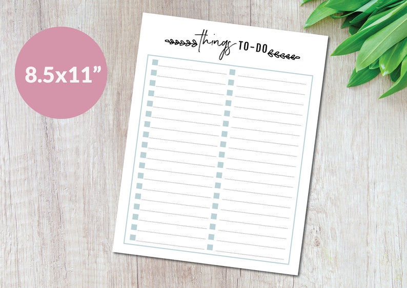 Printable Things to Do Checklist | Daily Checklist | Do Do List | Get ...