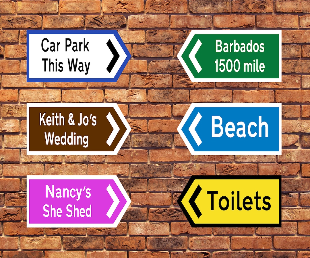 Personalised Custom Arrow Street Sign Any Text Colour Metal Art ...