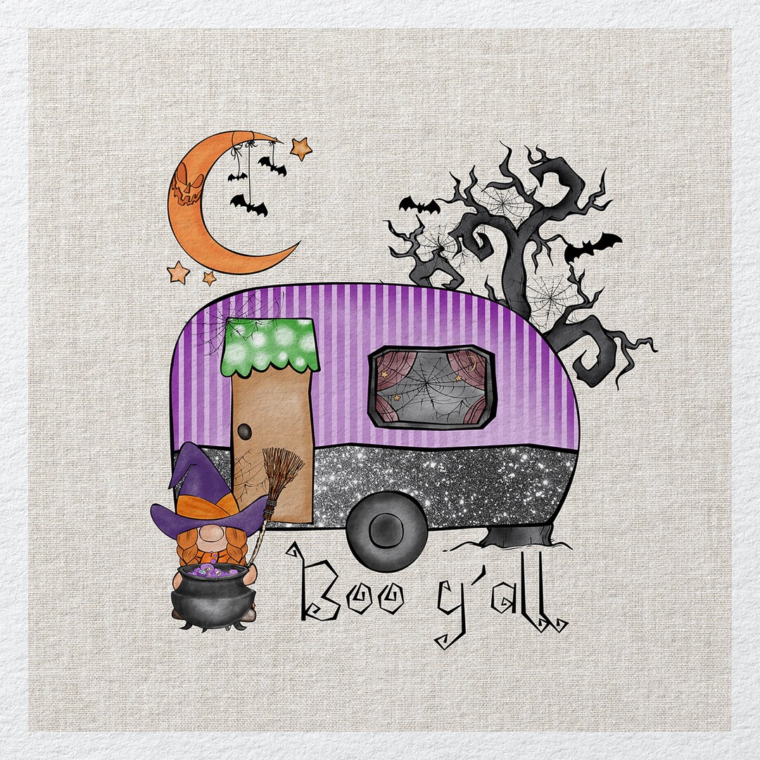 Boo Yall Caravan Halloween Spooky Witch - Fabric Panels Cushion Panels ...