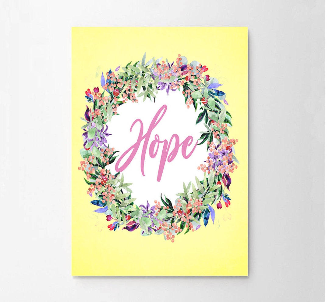 Hope Typography Inspirational Quote Wall Fine Art Prints, Art Posters ...
