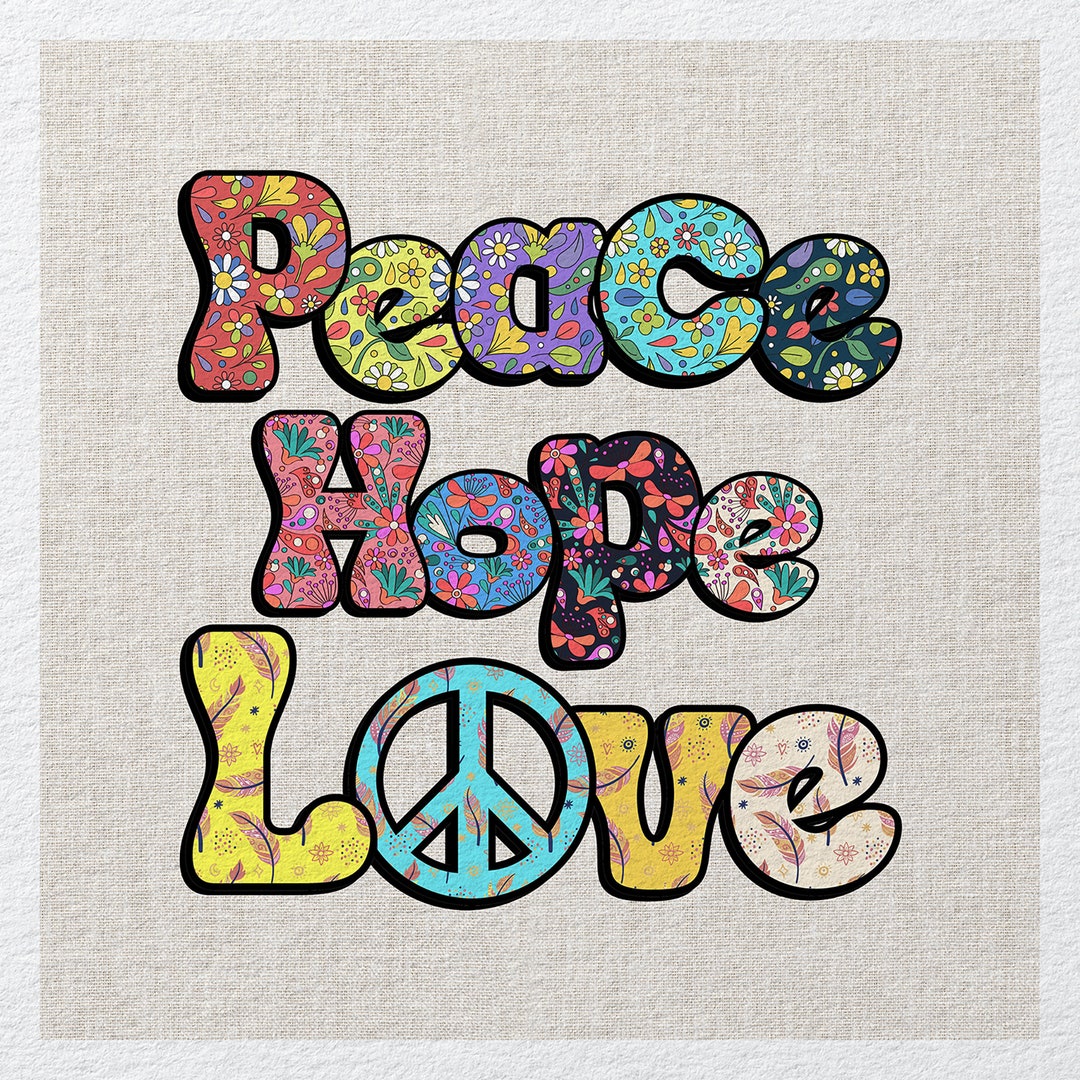 Peace Love and Hope - Fabric Panels Cushion Panels Velvet Cotton ...