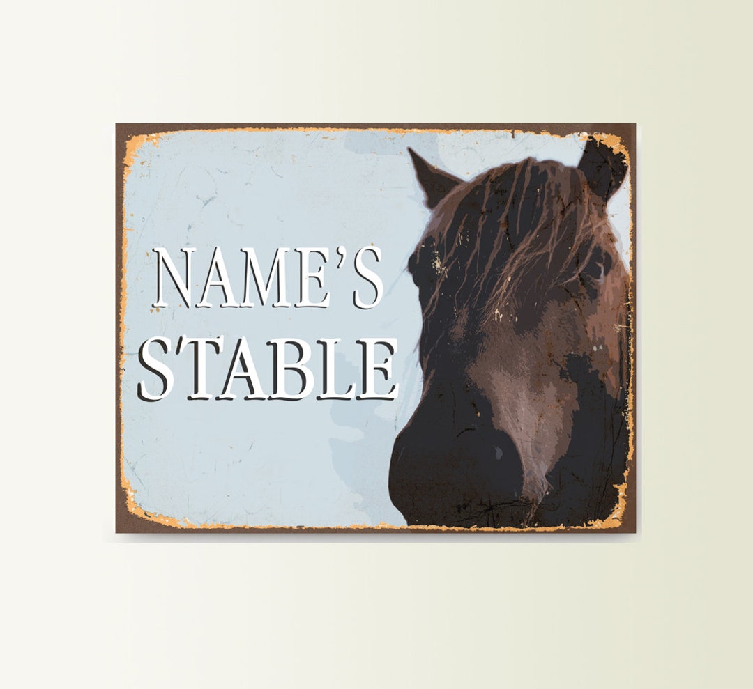 Personalised Custom Stable Horse Sign Art Typograhy Inspirational Quote ...