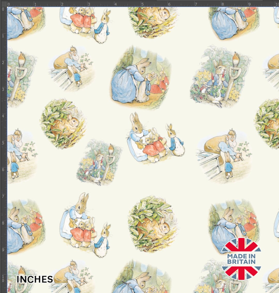 Peter Rabbit Beatrix Potter Pattern - Fabric Yard Fat Quarter Velvet ...