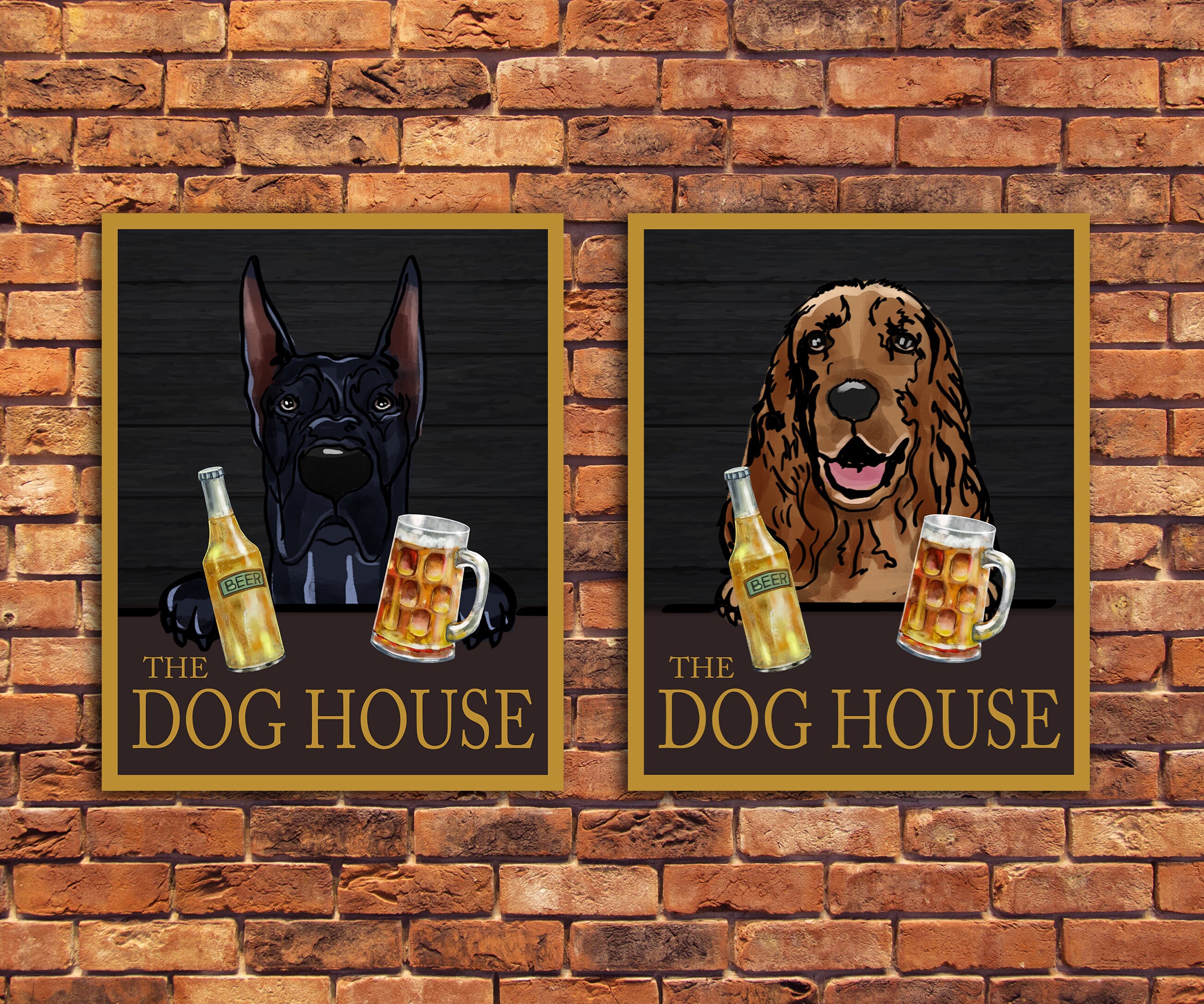 Personalised Custom Home Bar Dog House Any Breed Pub Metal - Etsy UK