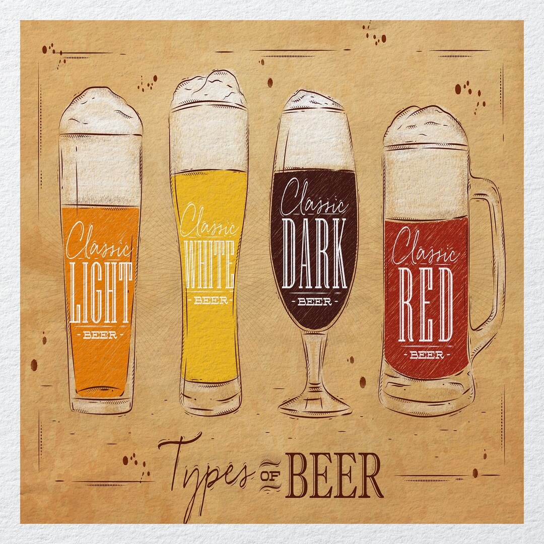 Types of Beer Alcohol - Fabric Panels Cushion Panels Velvet Cotton ...