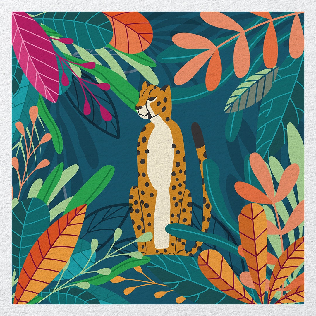 Leopard Jungle Rain Forest - Fabric Panels Cushion Panels Velvet Cotton ...
