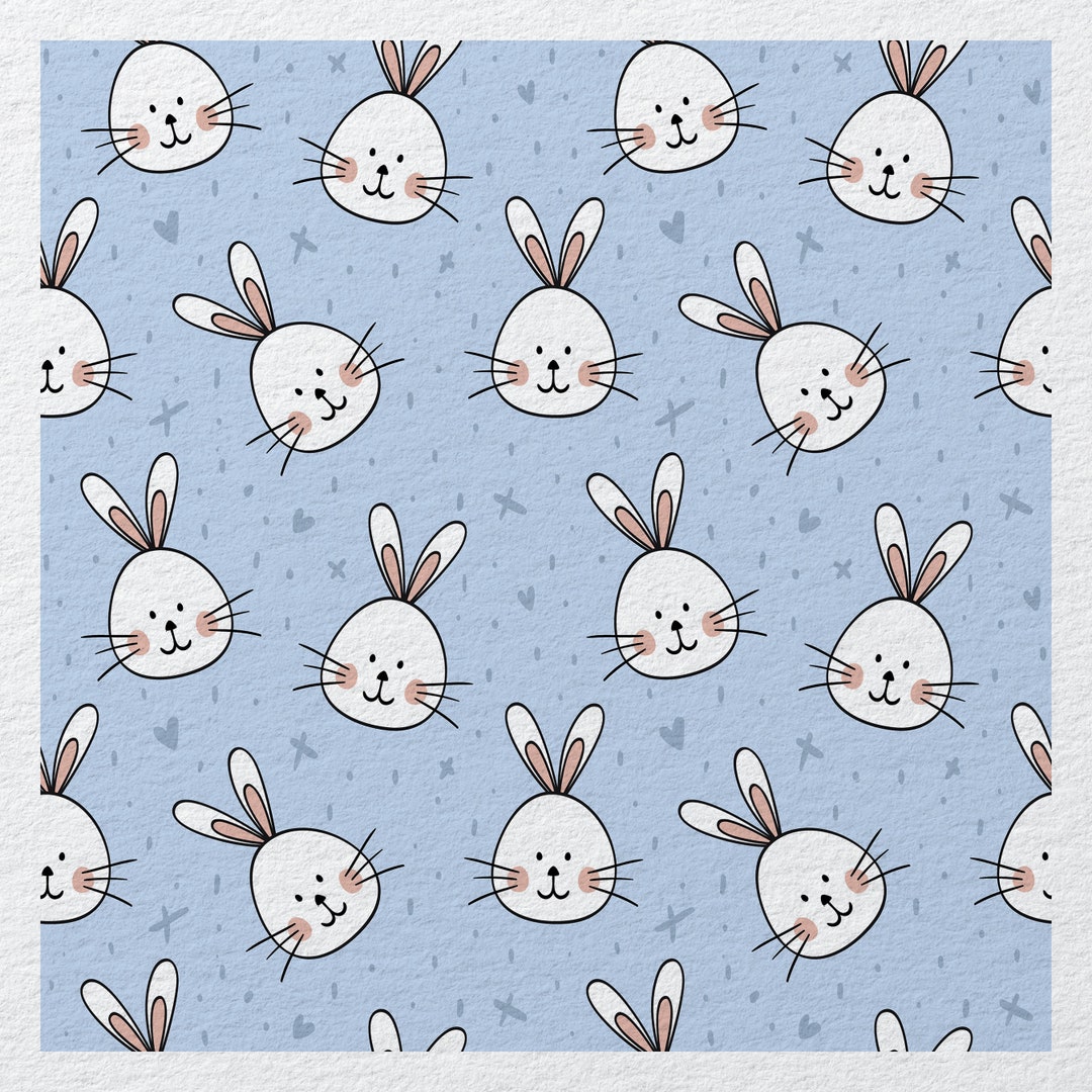 Easter Bunny Pattern - Fabric Panels Cushion Panels Velvet Cotton ...