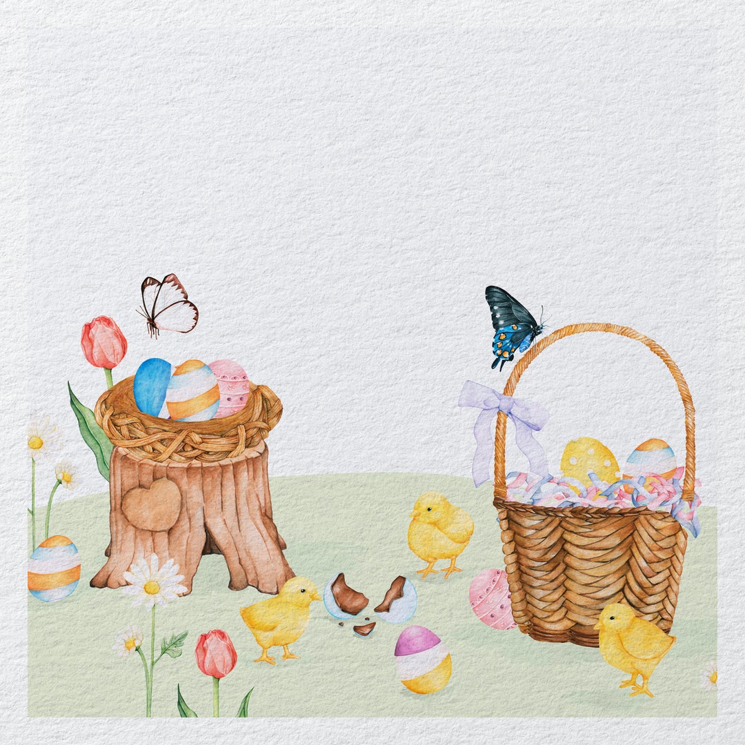 Easter Eggs in a Basket - Fabric Panels Cushion Panels Velvet Cotton ...