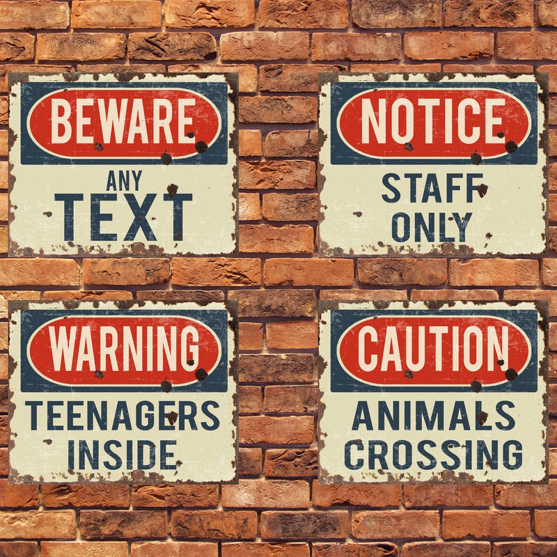Metal Warning Signs - Etsy