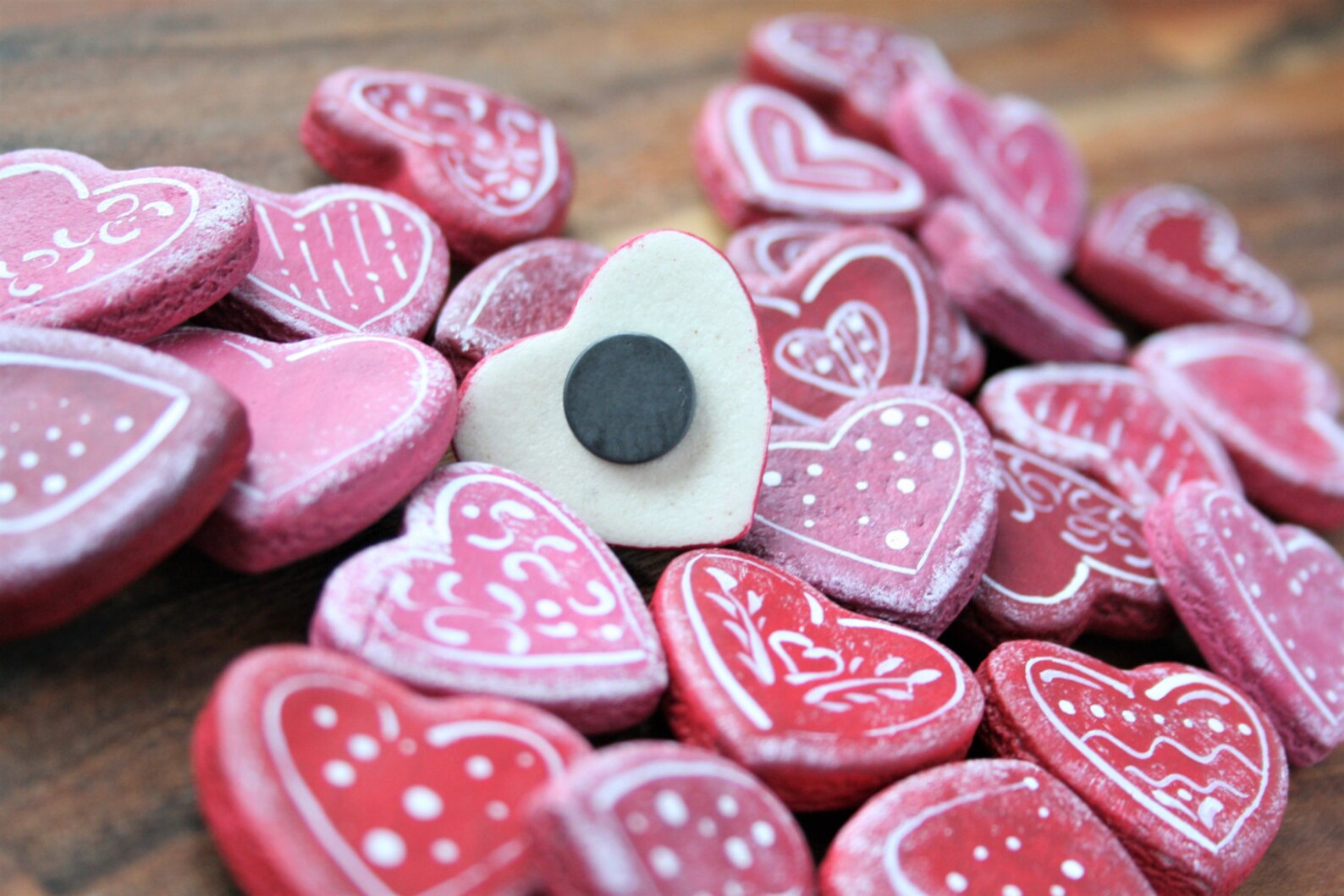 Heart Magnets Set of 5 Made From Salt Dough Fridge Magnets | Etsy