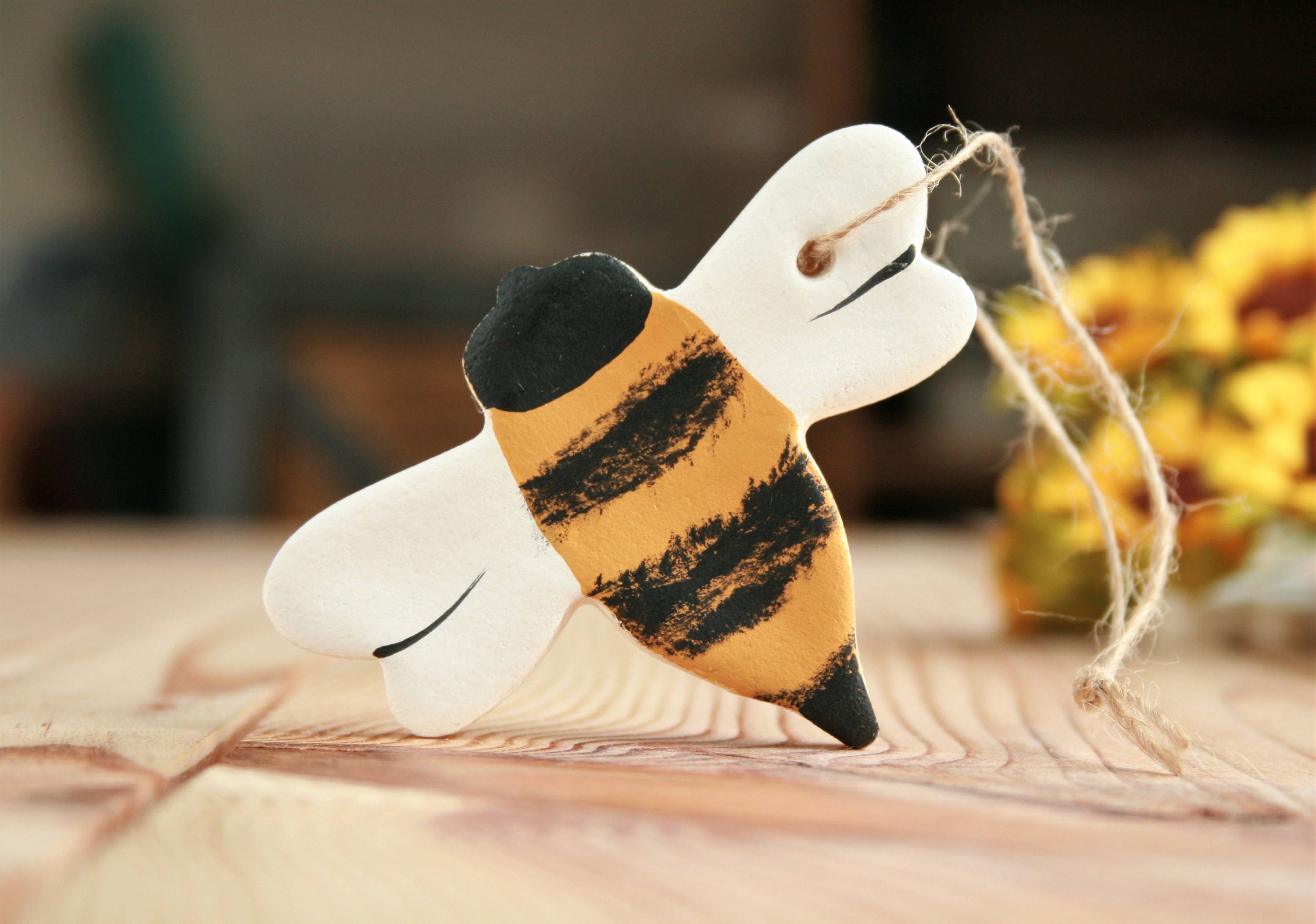 Salt Dough Bumble Bee Hanging Ornament, Tree Decorations, Party Favors ...