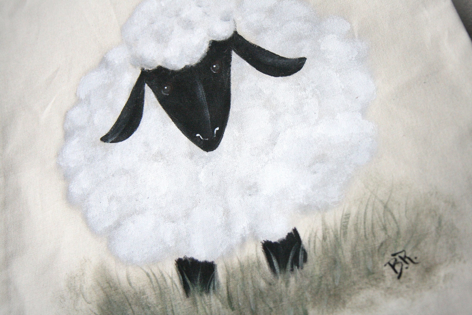 HAND PAINTED Sheep Cushion Cover Farmhouse Spring Easter - Etsy UK