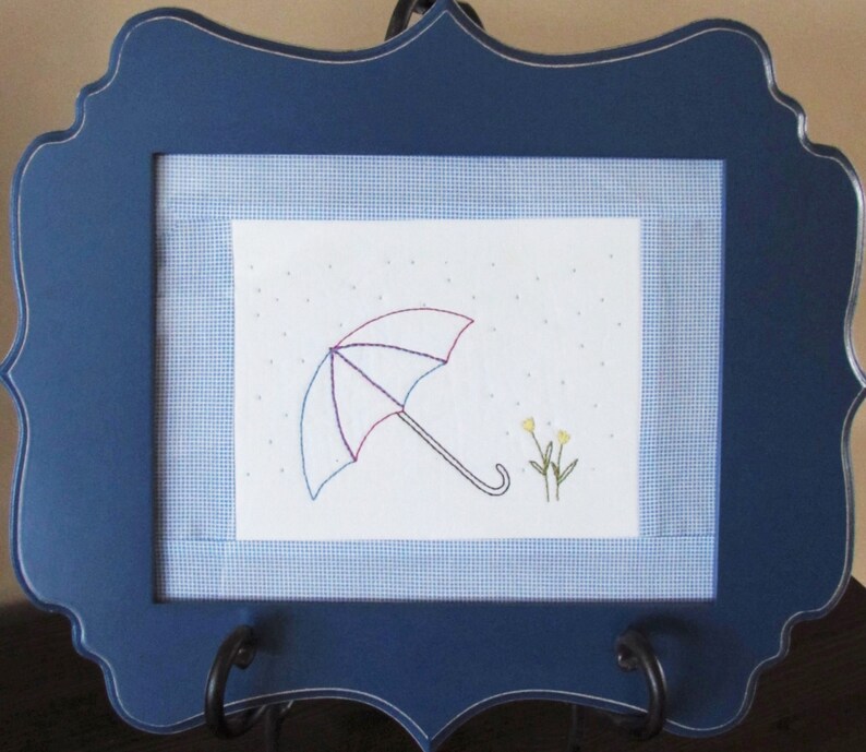 5x7in Spring Hand Embroidery Pattern. Perfect for Those April Rainy ...