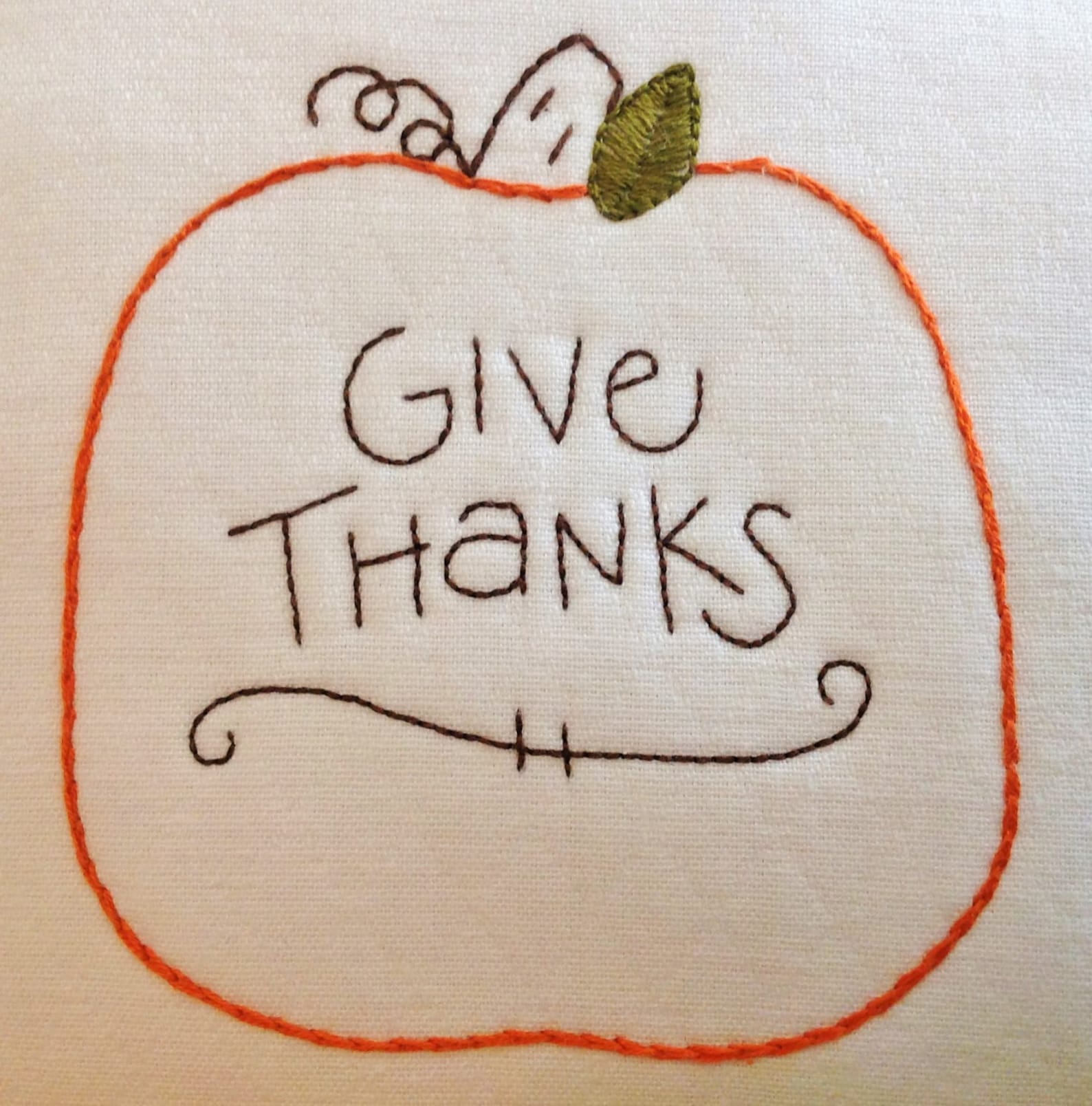 5x7" Pumpkin Hand Embroidery Pattern. Great Addition to Your ...