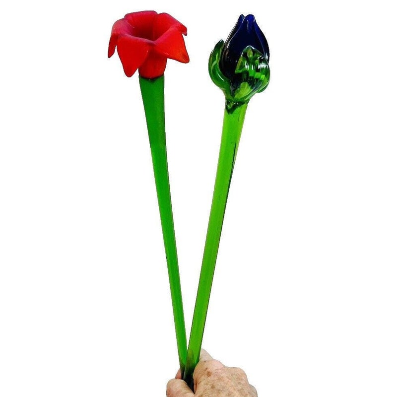 Blown Glass Flowers - Etsy