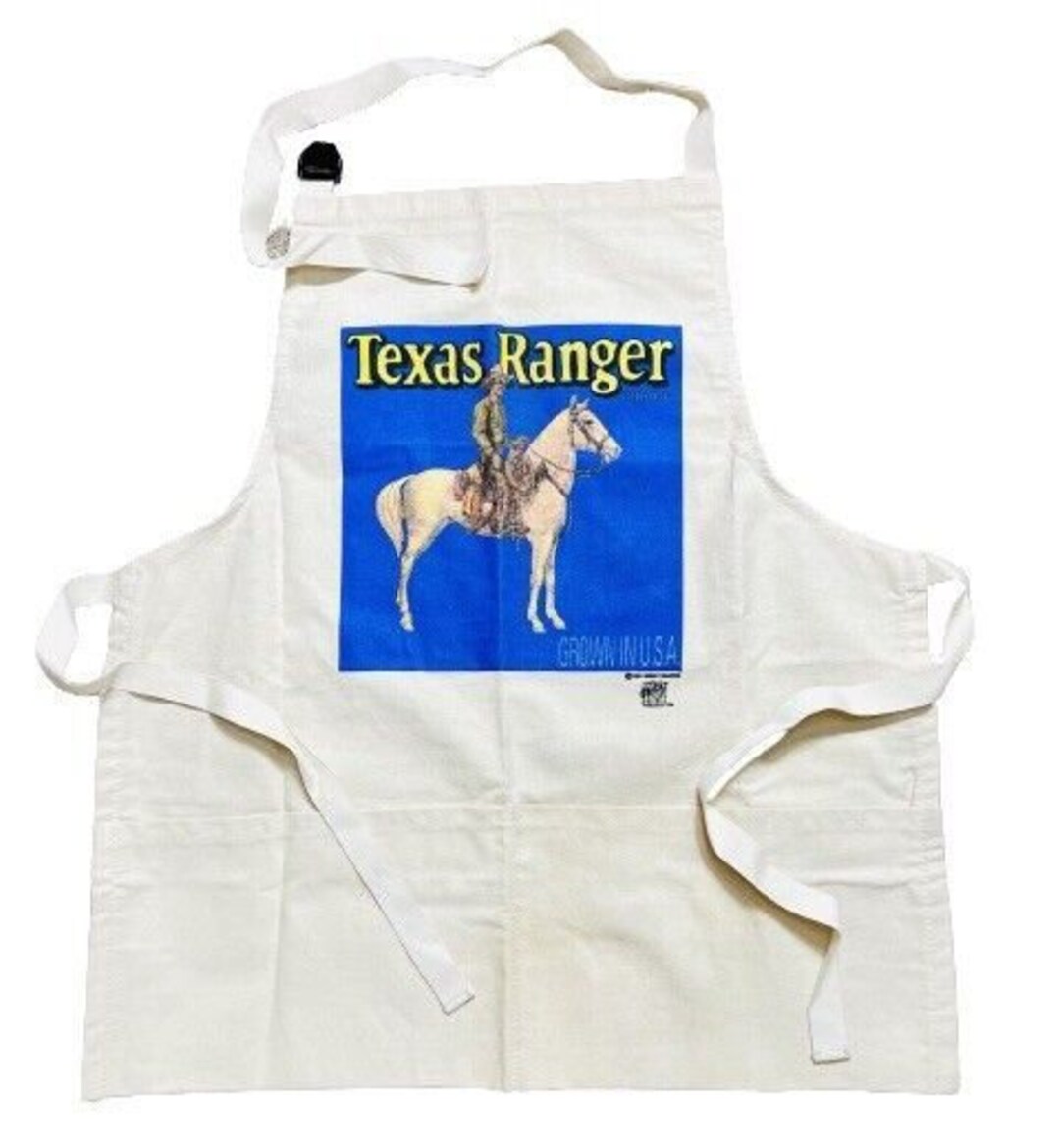 VINTAGE Apron Texas Ranger Brand Great Grapes Seattle Retro Cowboy ...