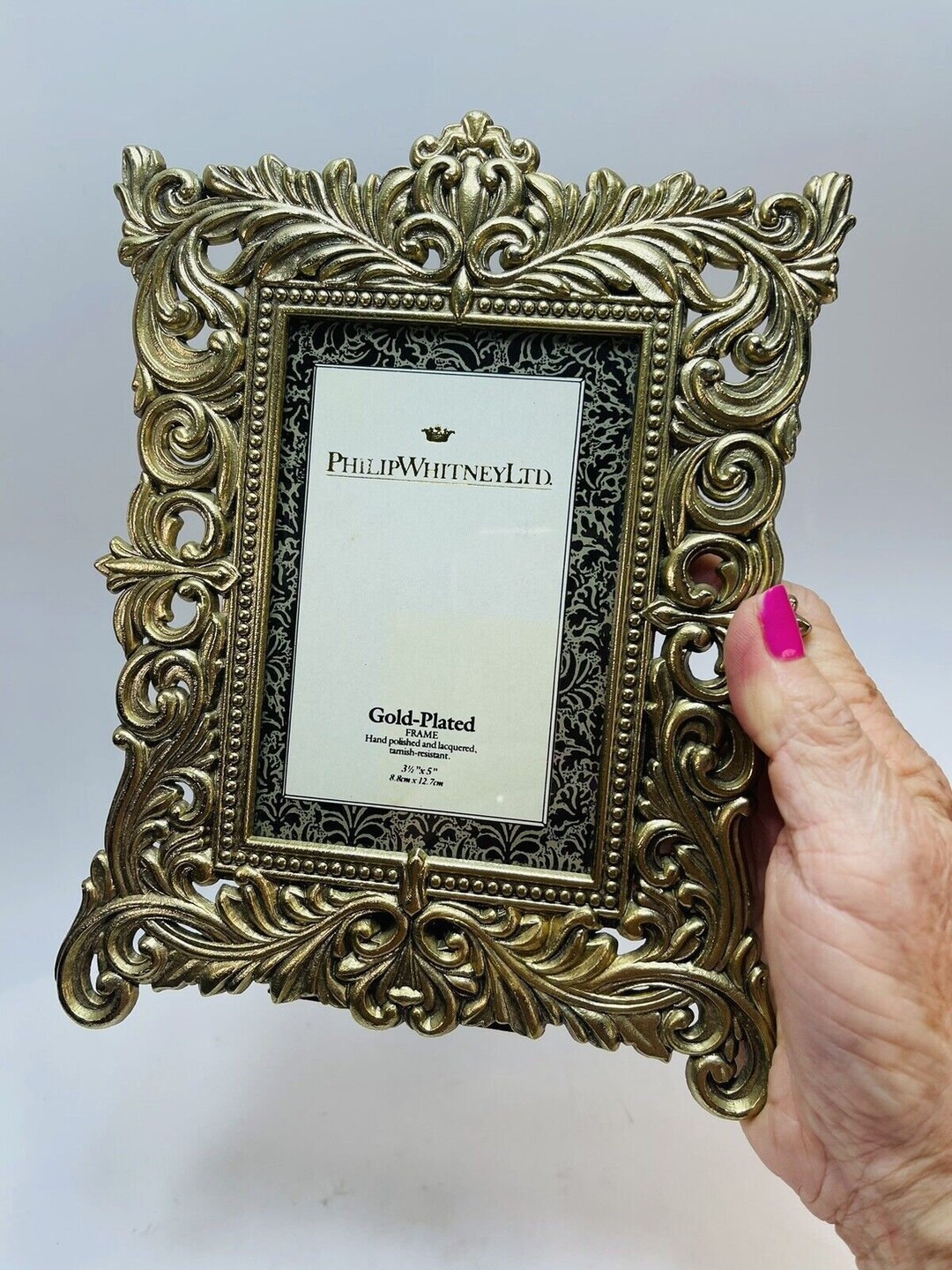 Vintage Philip Whitney Gold Plated Metal Picture Photo Frame Filagree ...