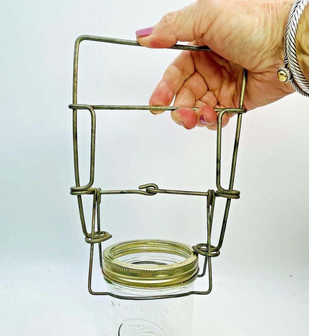 Vintage Antique Canning Mason Jar Lifter Tongs Metal Wire Grabber ...