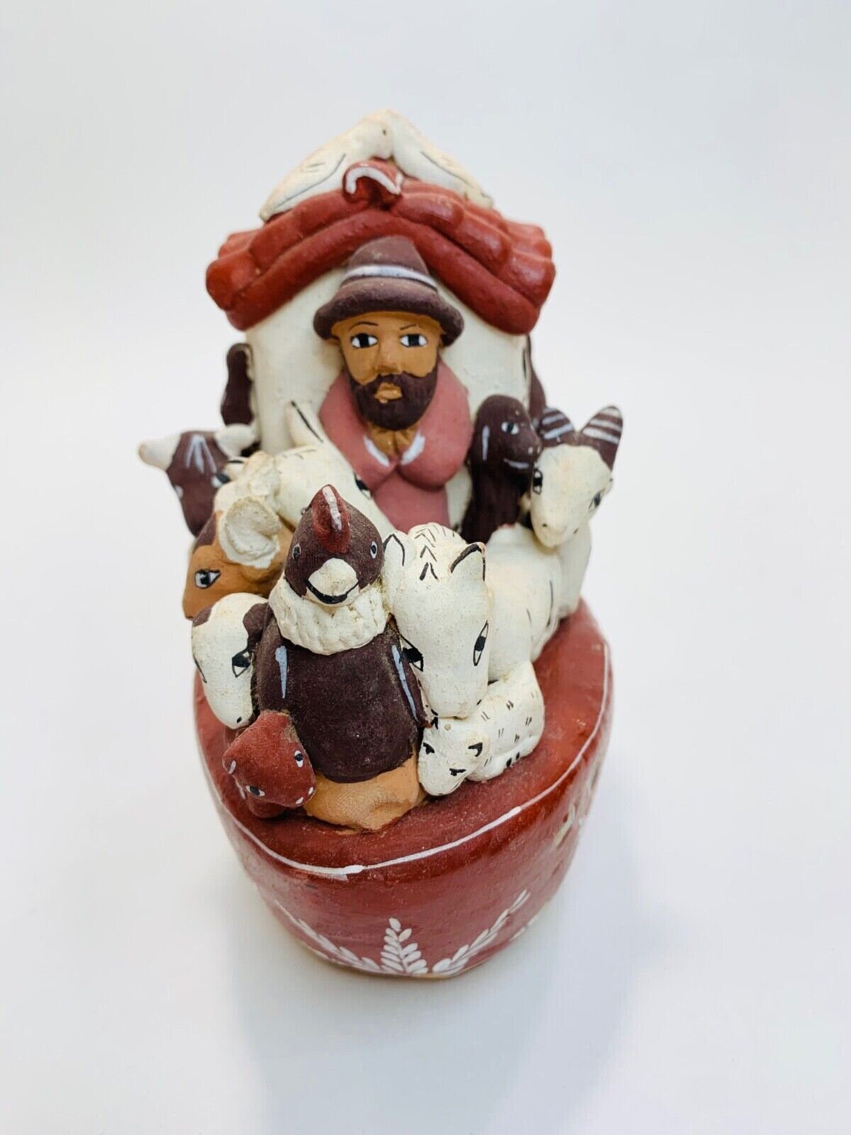 NOAH'S ARK Folk Art Clay Pottery Hand Made in Peru Terra Cotta Bible ...