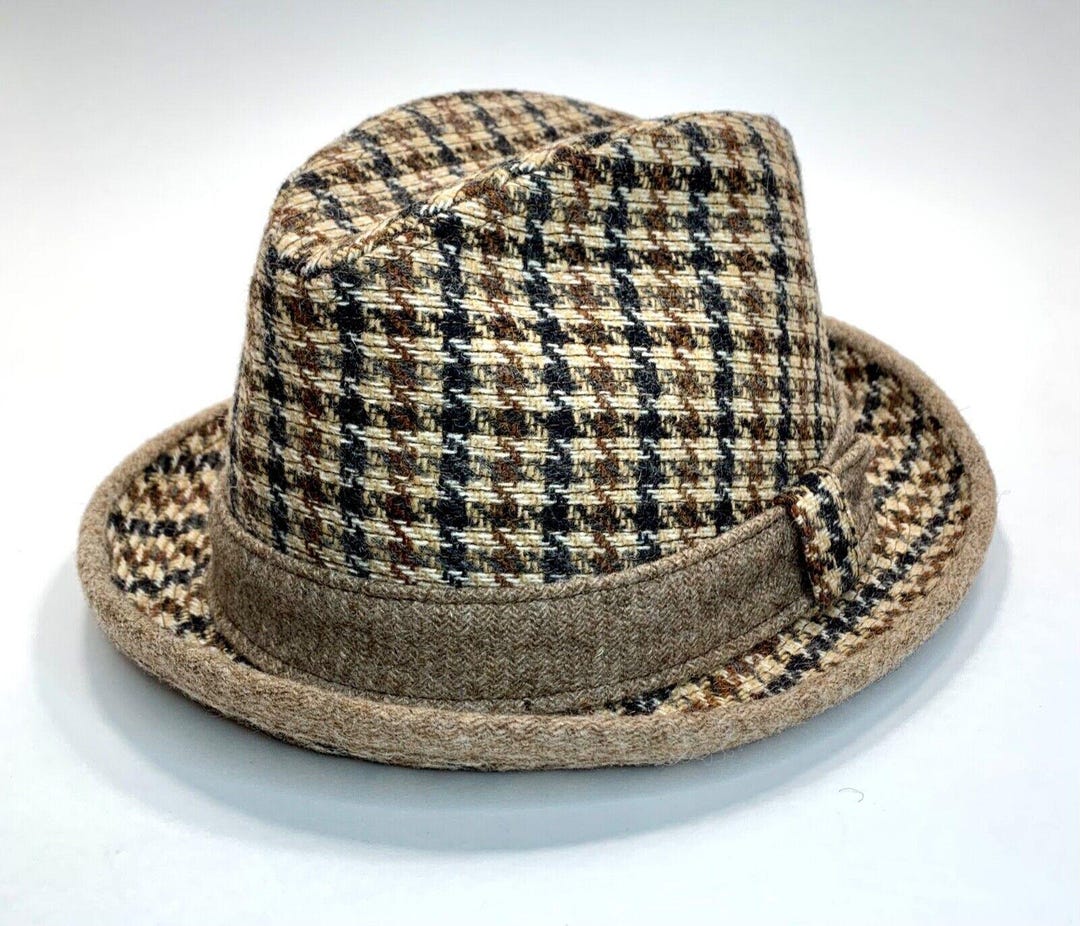 Dobbs Fedora Hat; Tweed Wool Herringbone; Size 6 7/8; Classic Brown ...