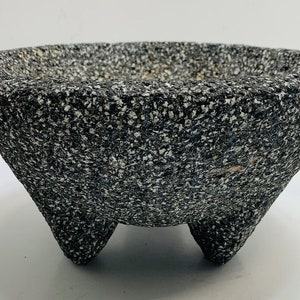 VINTAGE Mexican Stone Mortar Molcajete Tejolote Black Lava Guacamole ...