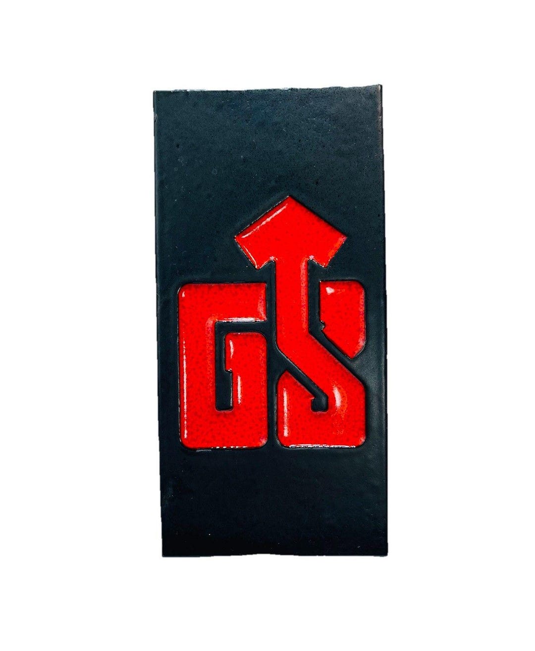 Vintage TEGA AB Allen-bradley Ceramic Art Tile Black With Red Abstract ...