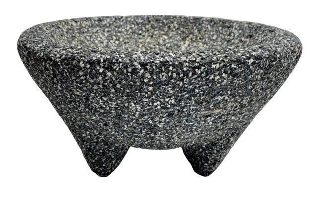 VINTAGE Mexican Stone Mortar Molcajete Tejolote Black Lava Guacamole ...