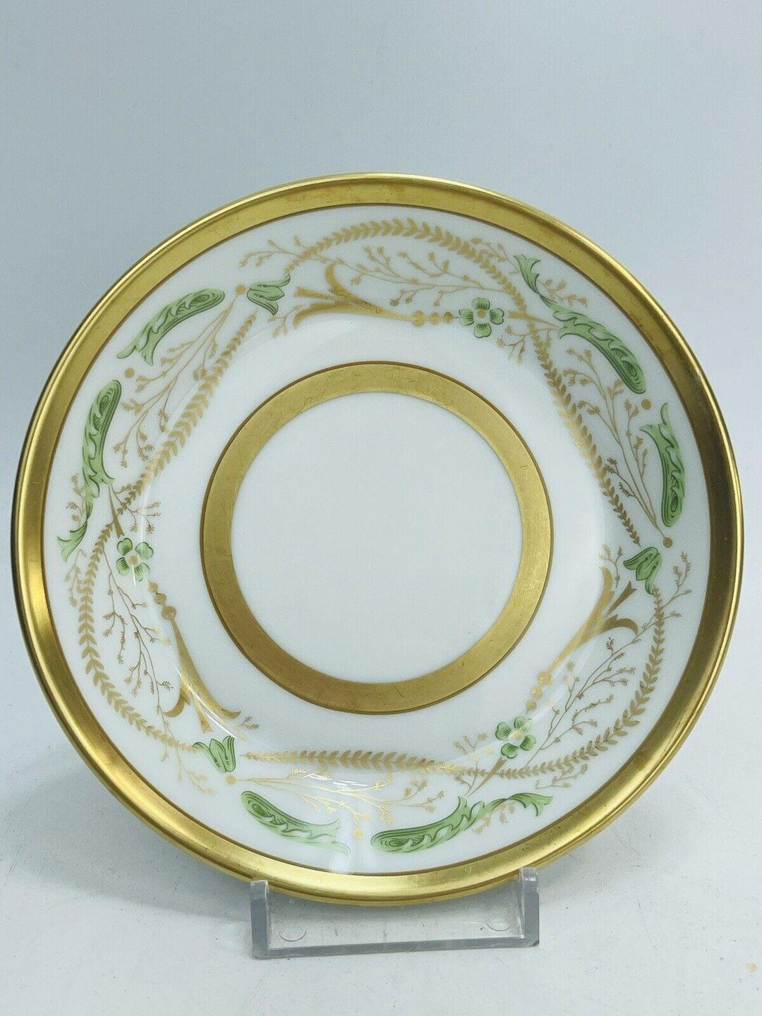 Richard Ginori La Scala Tea Saucer Green Florals With Gold Trim 5 1/8 ...