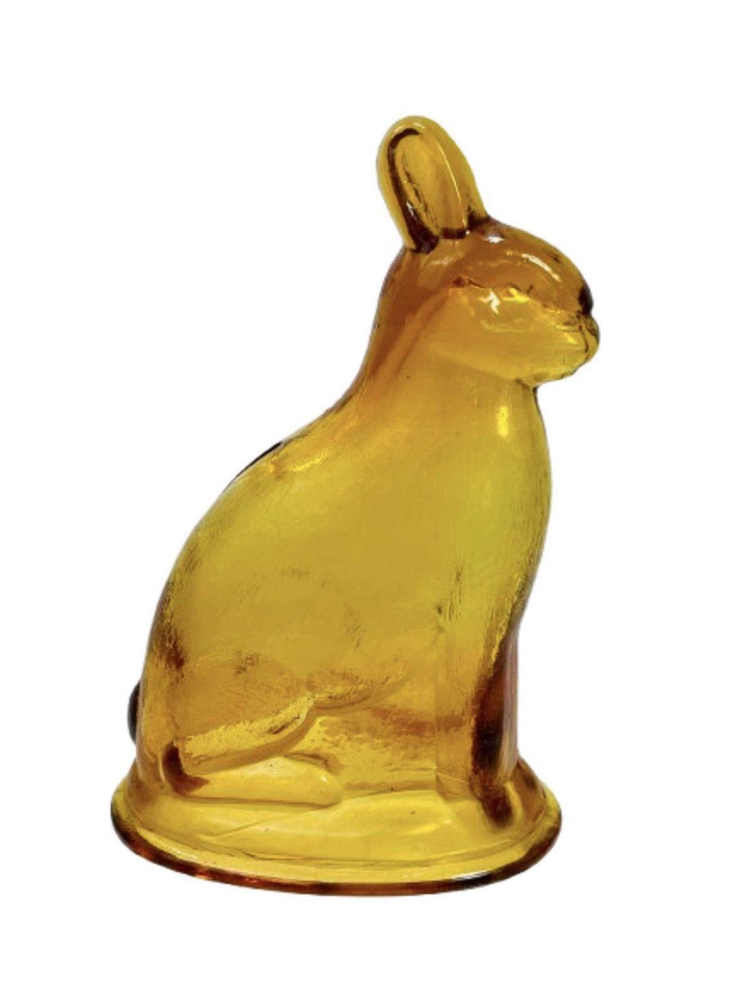 Vintage Amber Glass Bunny Rabbit Coin Bank; 6" Tall Farmhouse ...