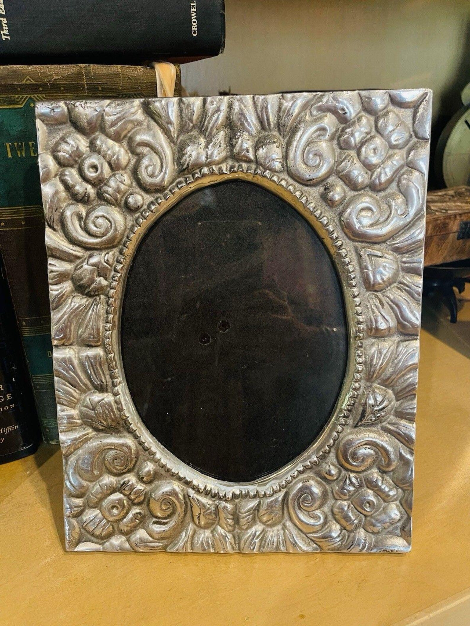 Vintage ANN KARY Mexican Pewter Picture Frame Large 11 X 8.5 Ornate ...