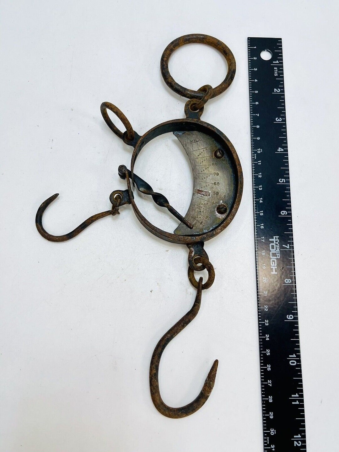 Antique Buffalo Hide Scale 1800s 19th Century Half Moon C Balance Fur ...