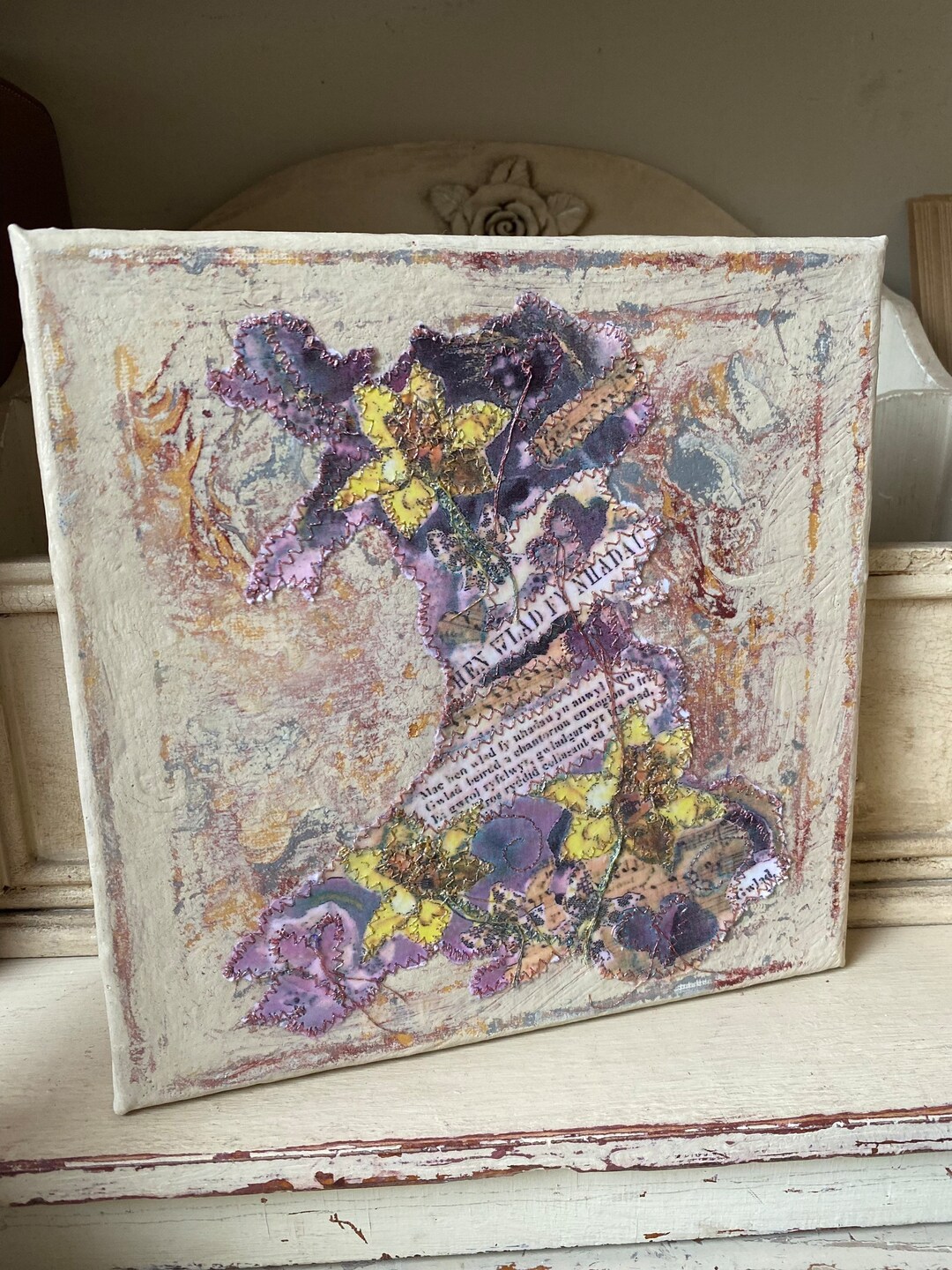 Fiddlestitch Stitched Map of Wales, Wales Canvas Wall Art, Wales Map ...
