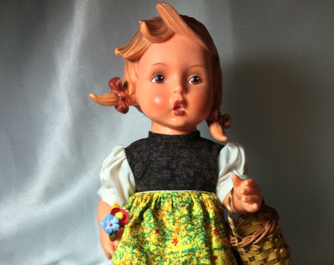 M I Hummel Vinyl Doll, Gretl; German Doll, Goebel Doll, Stylized Bee ...