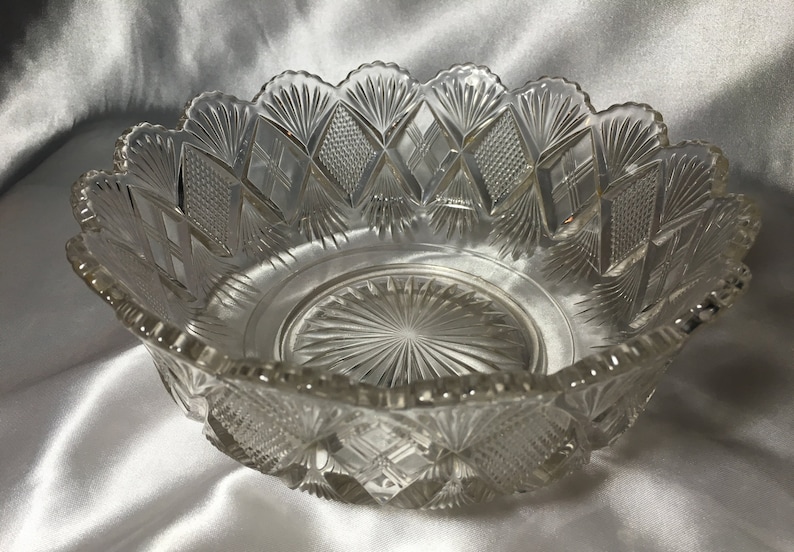 Quartered Block Duncan Miller EAPG 1894 Paneled Diamond Round Dish ...