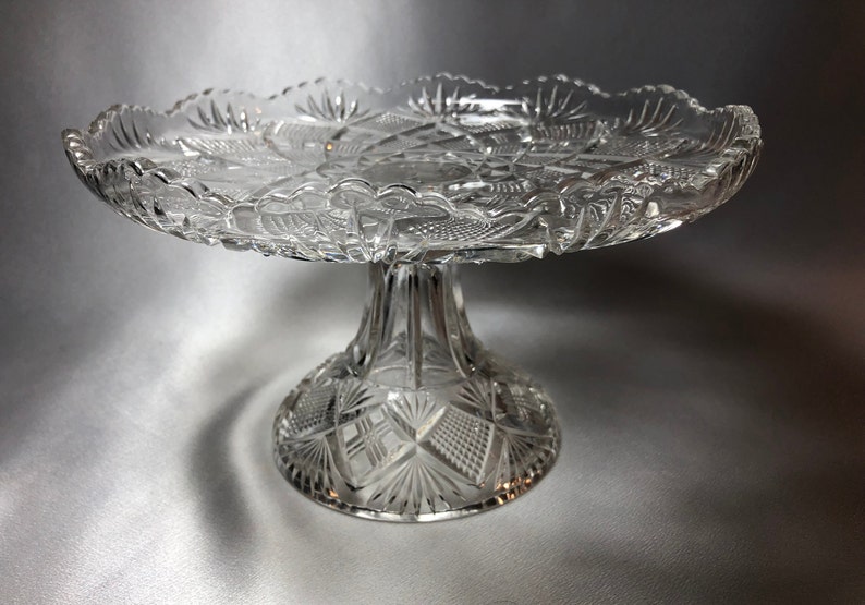 Quartered Block Duncan Miller EAPG 1894 Paneled Diamond Pedestal Cake ...