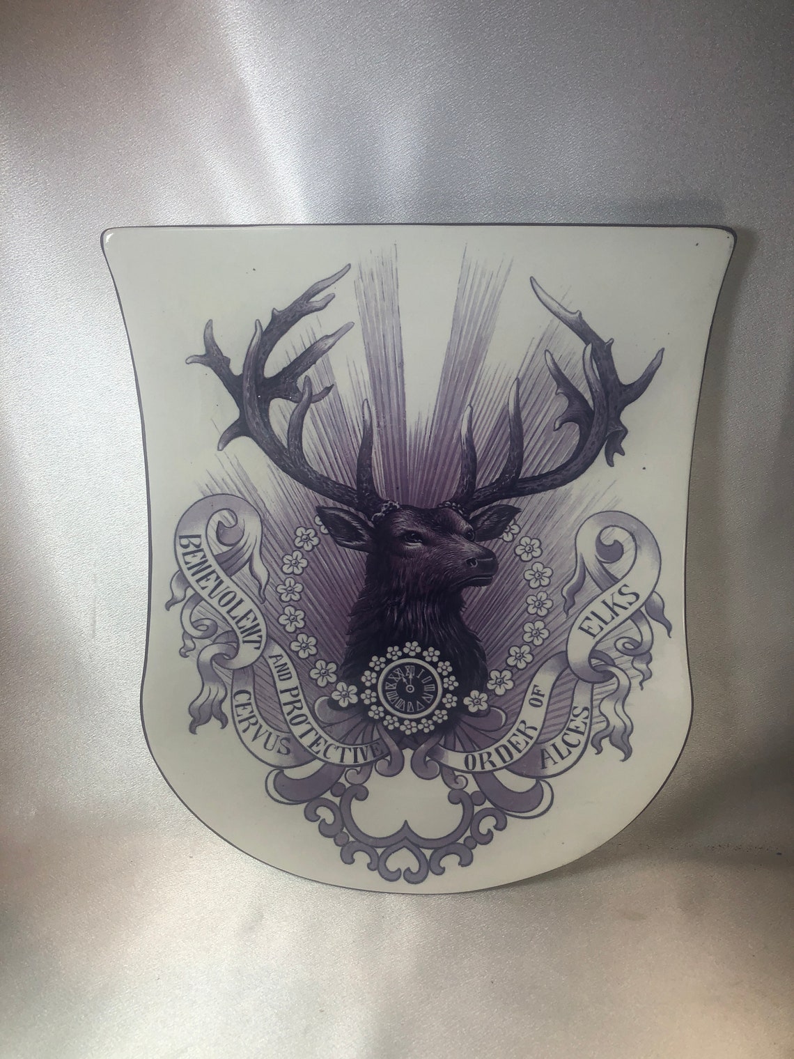 Mettlach Elks Wall Plaque or Shield; Benevolent Cervus and Protective ...