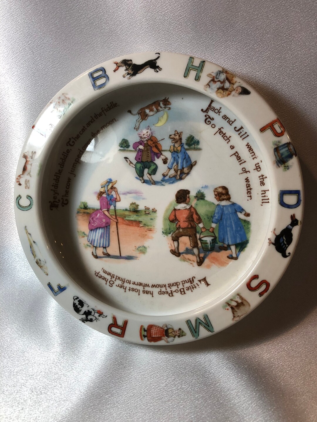 Alphabet Nursery Rhyme Baby Dish; Germany, Hey Diddle, Diddle; Jack and ...