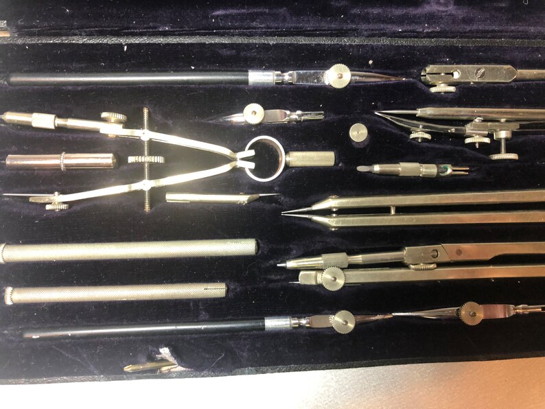 German Präcision E O Richter & Co. Drafting Set 16 Pieces, Drafting ...