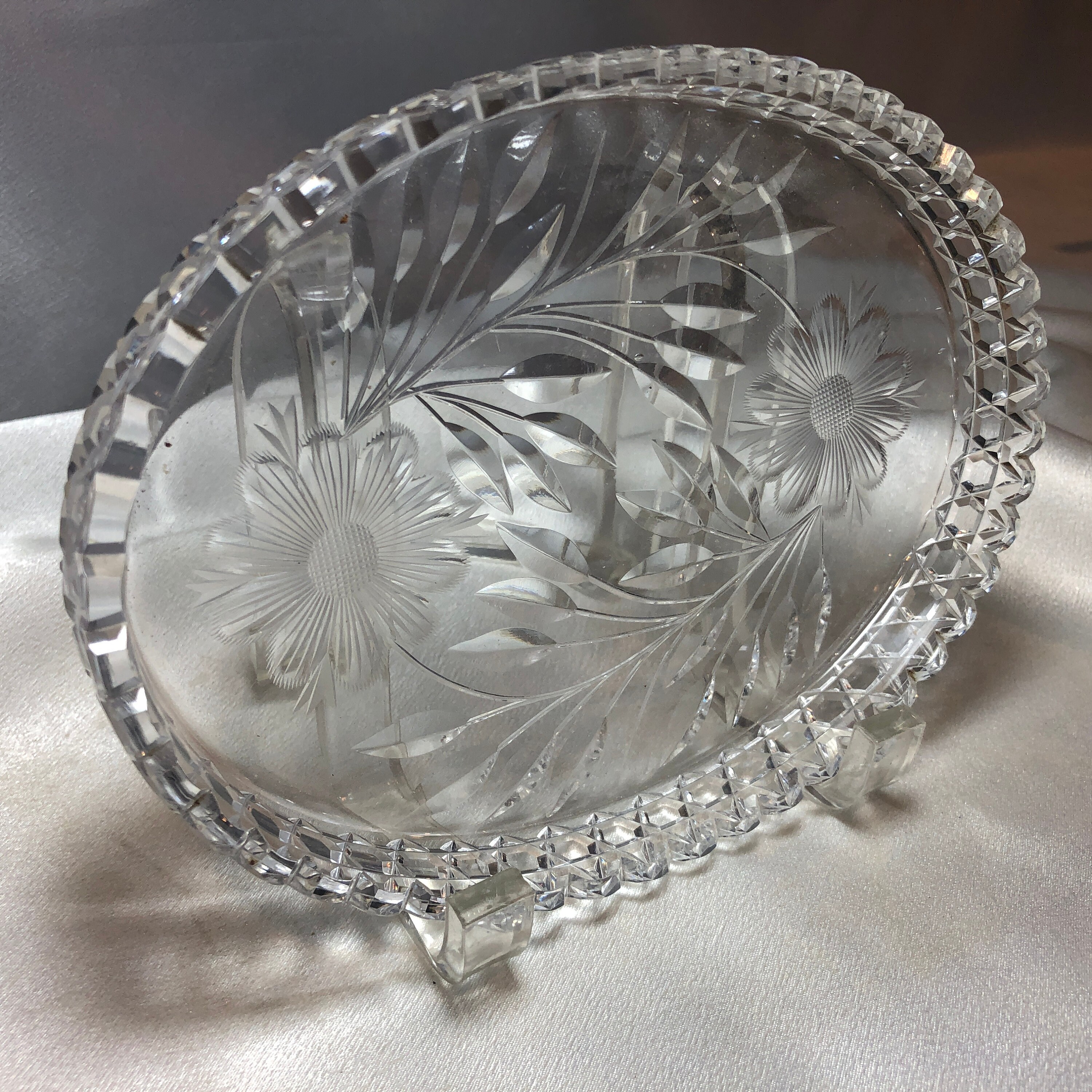 Exquisite Cut Glass Boudoir Tray Cut Glass, Tray, Boudoir Tray, Vanity ...