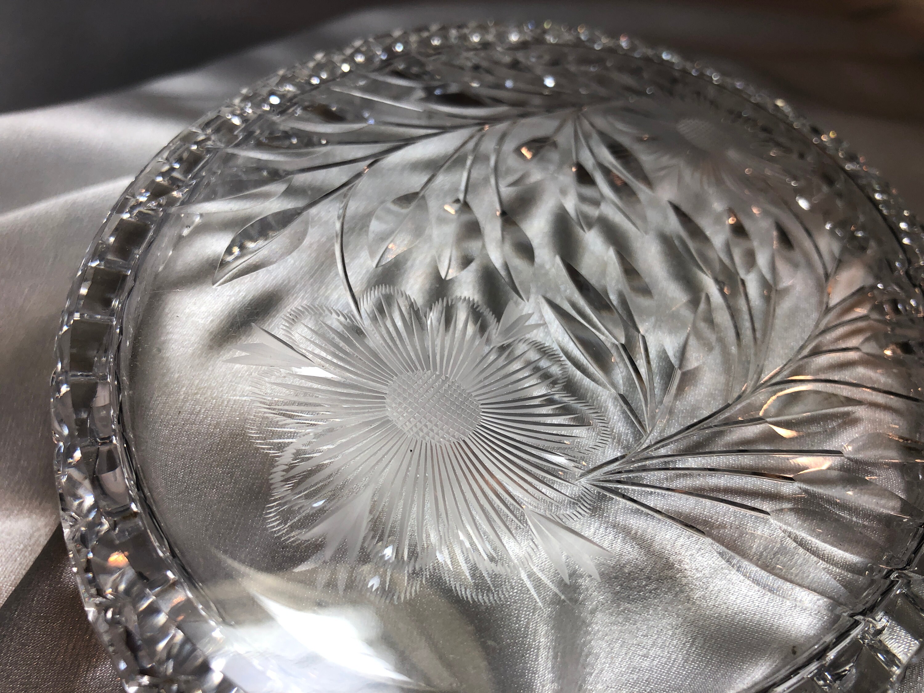 Exquisite Cut Glass Boudoir Tray Cut Glass, Tray, Boudoir Tray, Vanity ...