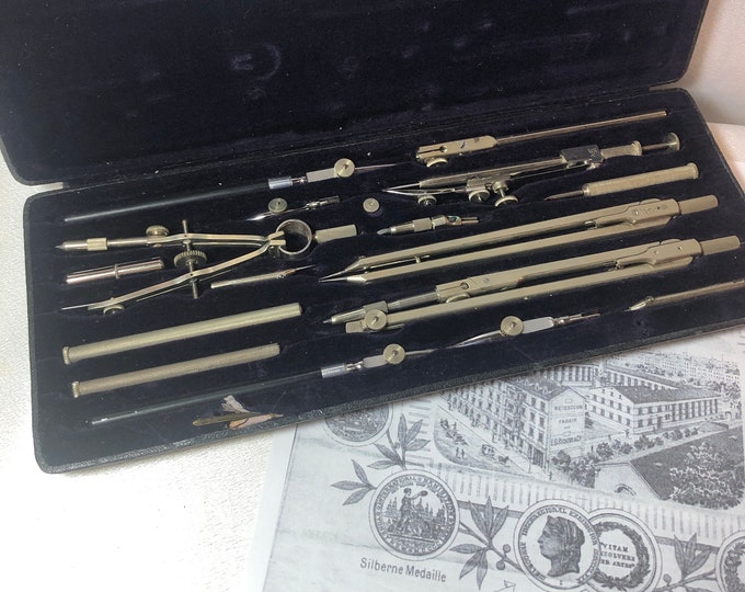 German Präcision E O Richter & Co. Drafting Set; 16 Pieces, Drafting ...