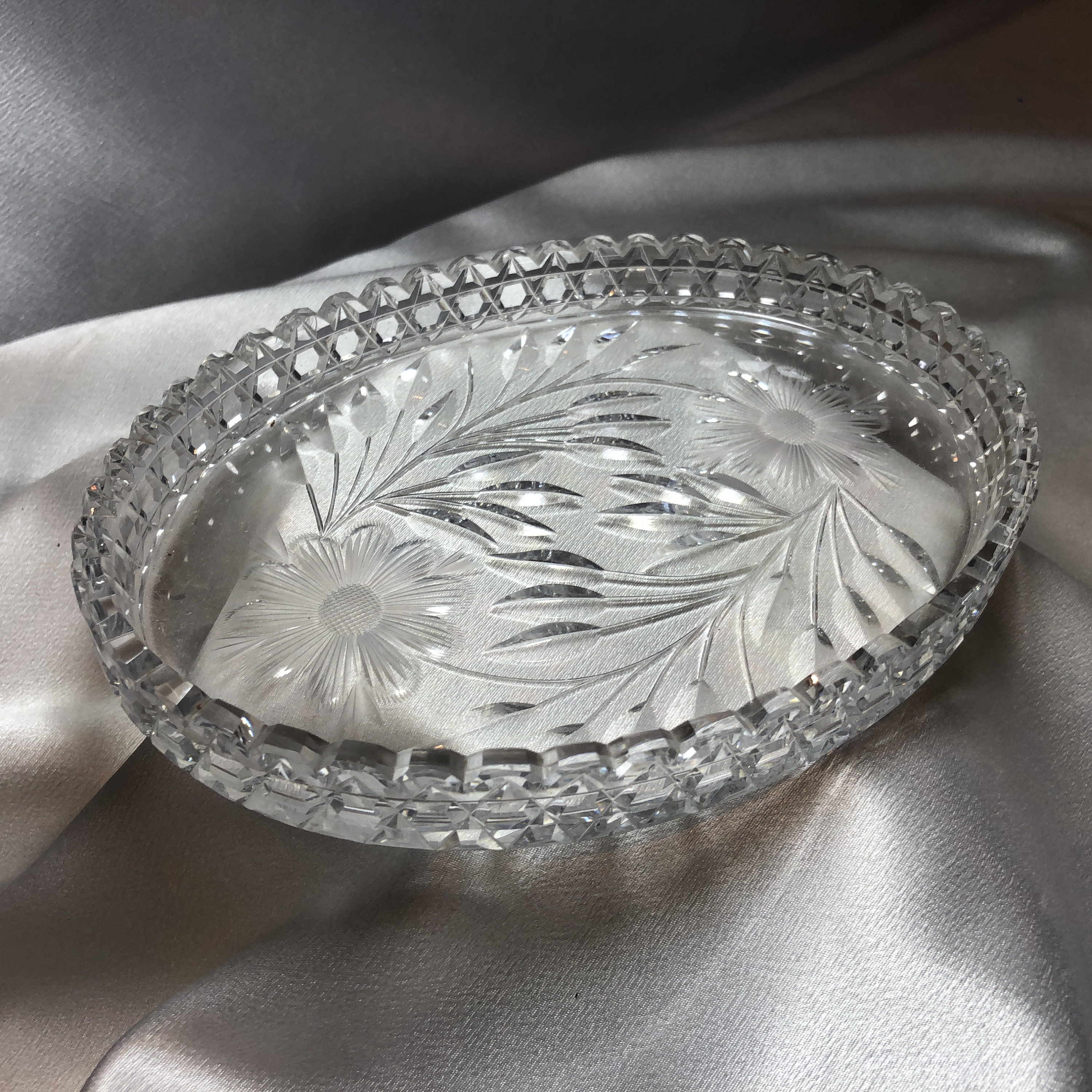 Exquisite Cut Glass Boudoir Tray Cut Glass, Tray, Boudoir Tray, Vanity ...