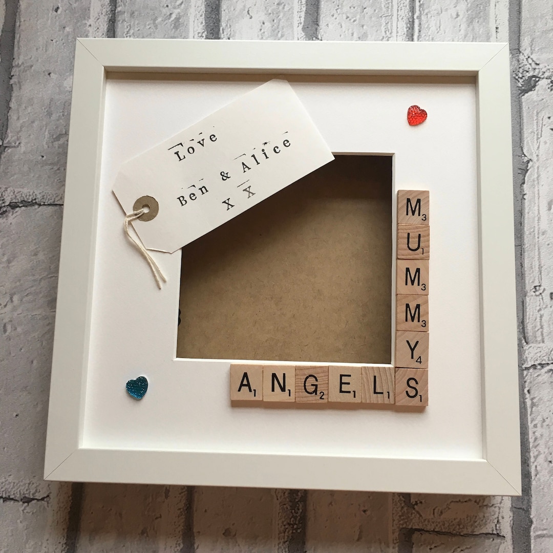 Personalised Scrabble Art Frame, Mummy's Stars Angels Monsters - Etsy